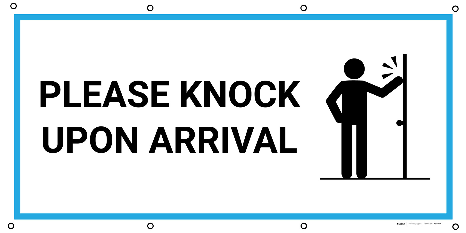 Please Knock Upon Arrival with Icon - Banner