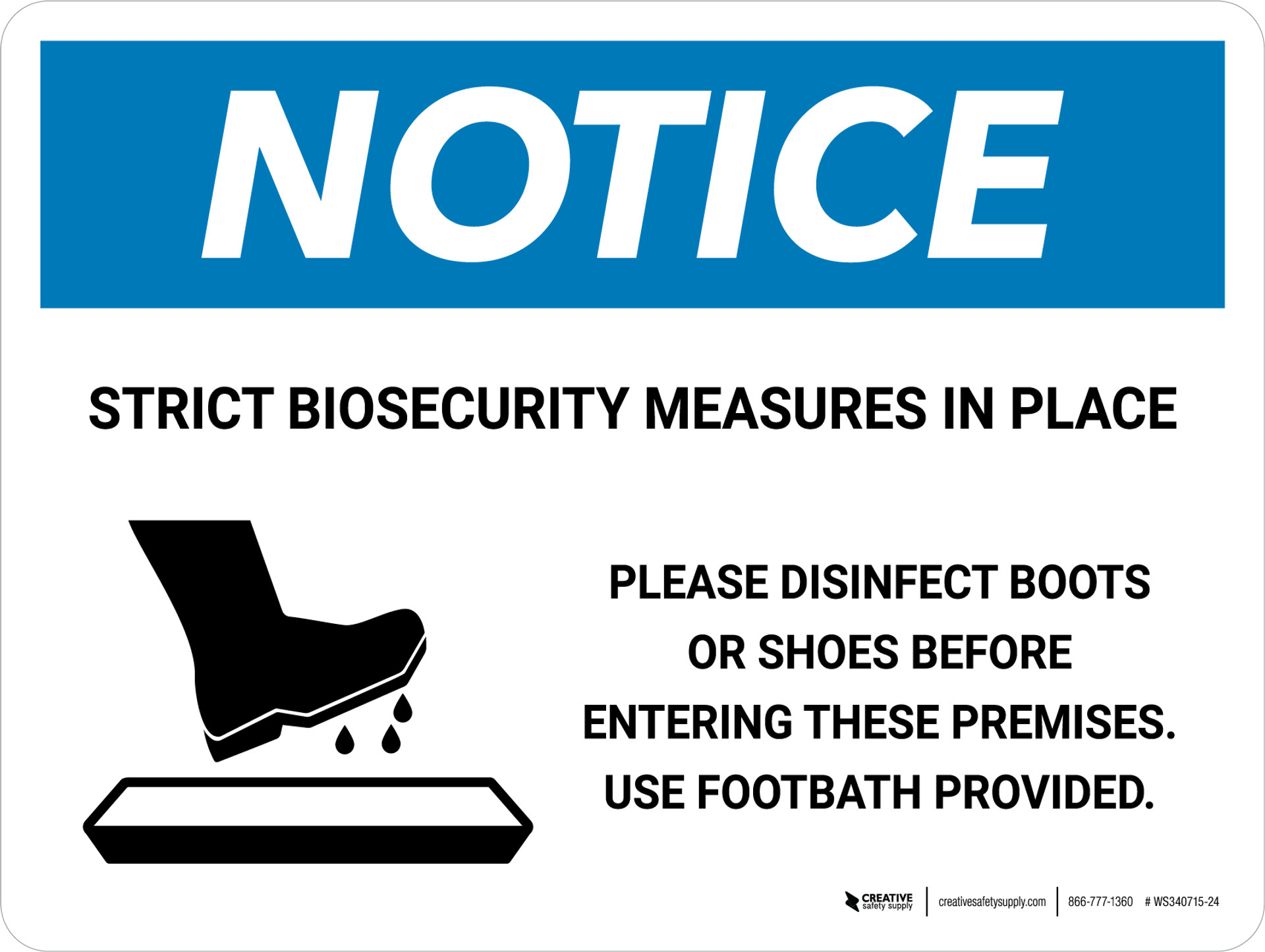 Notice Strict Biosecurity Measures In Place With Icon Landscape Wall