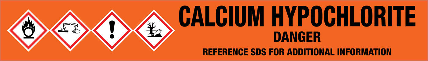 Calcium Hypochlorite [CAS# 7778-54-3] - GHS Pipe Marking Label ...