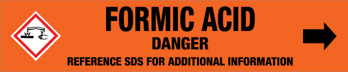 Formic Acid [CAS# 64-18-6] - GHS Pipe Marking Label | Creative Safety ...