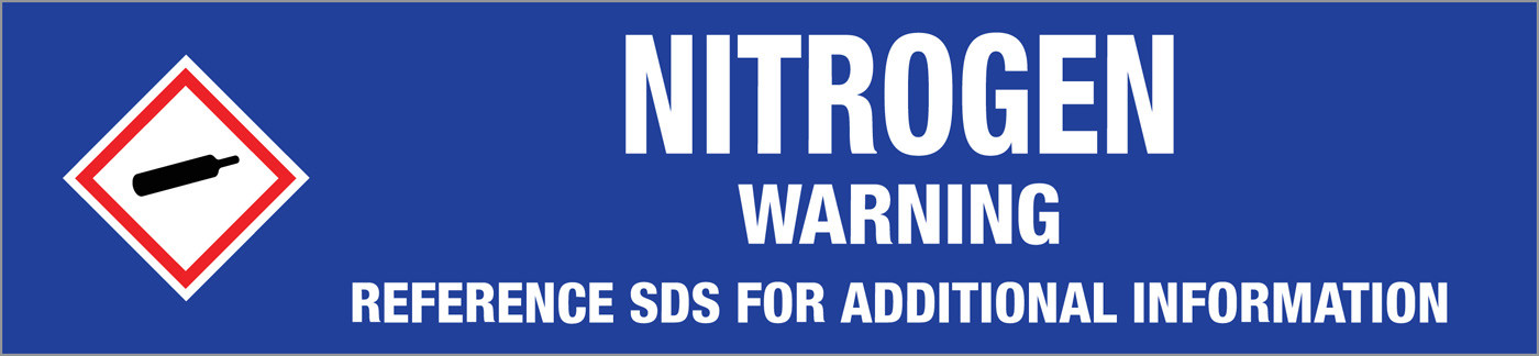 Nitrogen [CAS# 7727-37-9] - GHS Pipe Marking Label