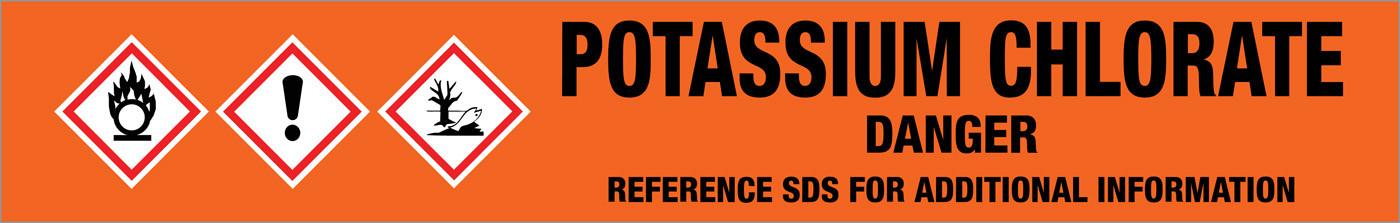 Potassium Chlorate [CAS# 3811-04-9] - GHS Pipe Marking Label