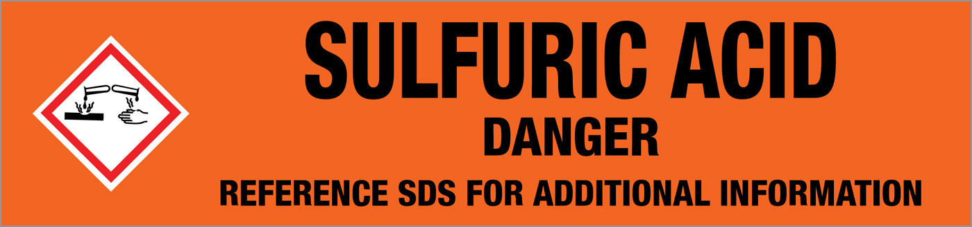 Sulfuric Acid [CAS# 7664-93-9] - GHS Pipe Marking Label | Creative ...