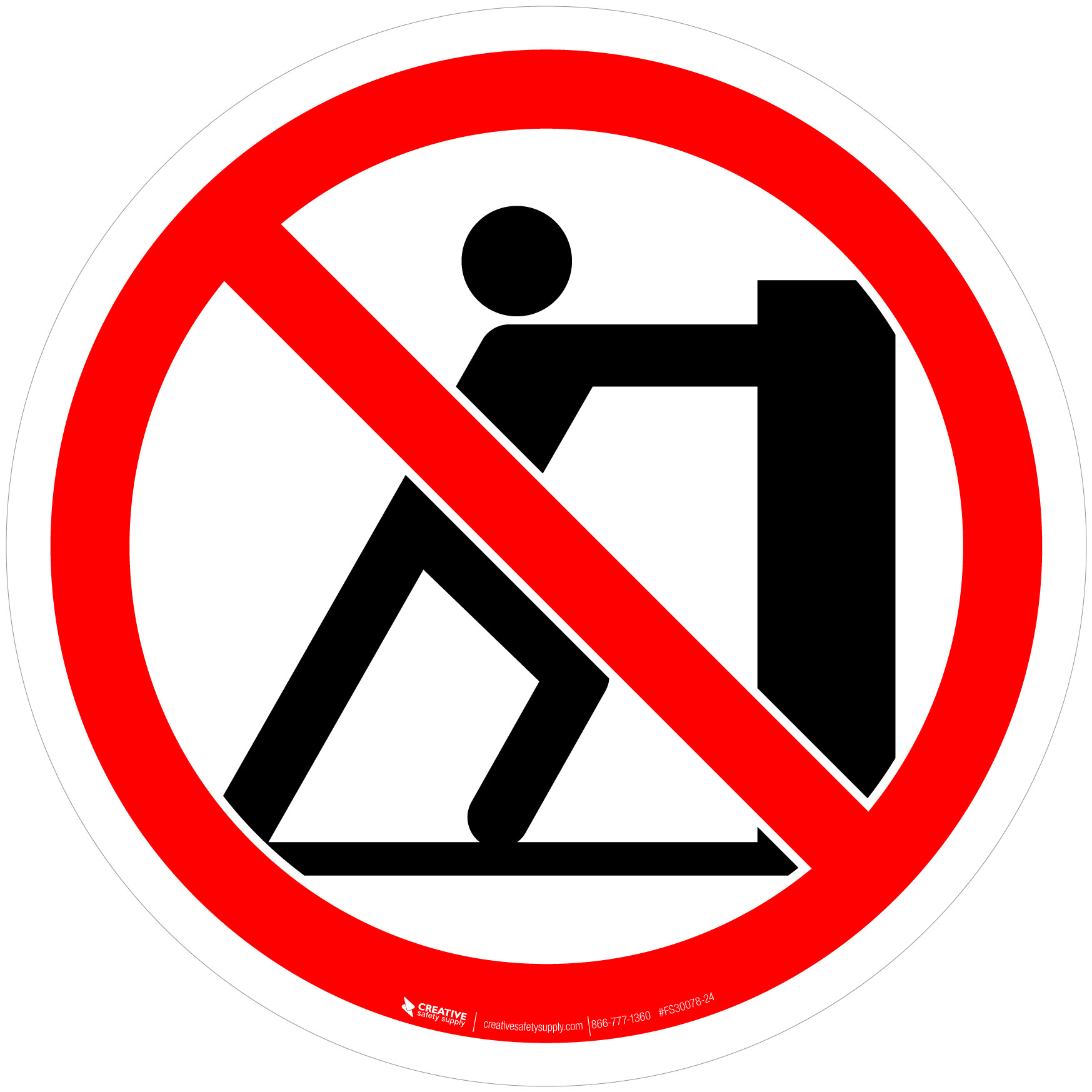 No Pushing Prohibition - ISO Floor Sign | Creative Safety Supply