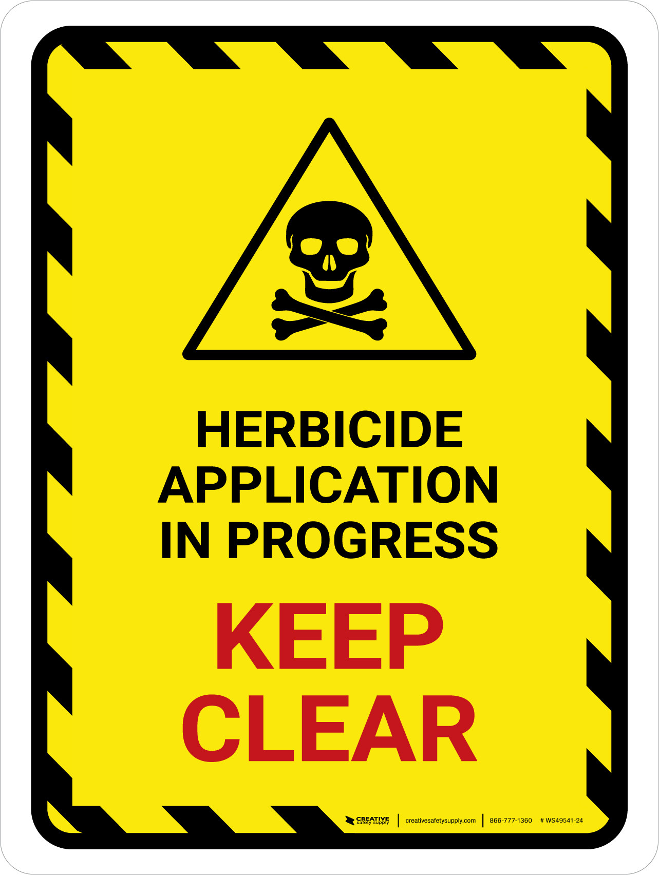 Herbicide Application In Progress - Keep Clear Hazard Lines with Icon ...