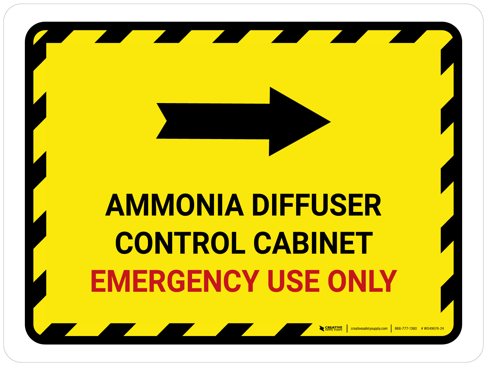 Ammonia Diffuser Control Cabinet Right Arrow Landscape - Wall Sign