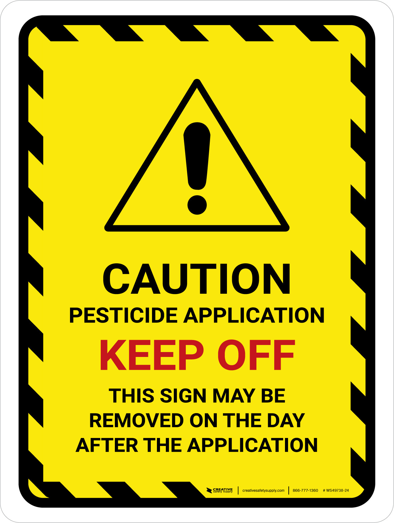 Caution Pesticide Application Portrait - Wall Sign