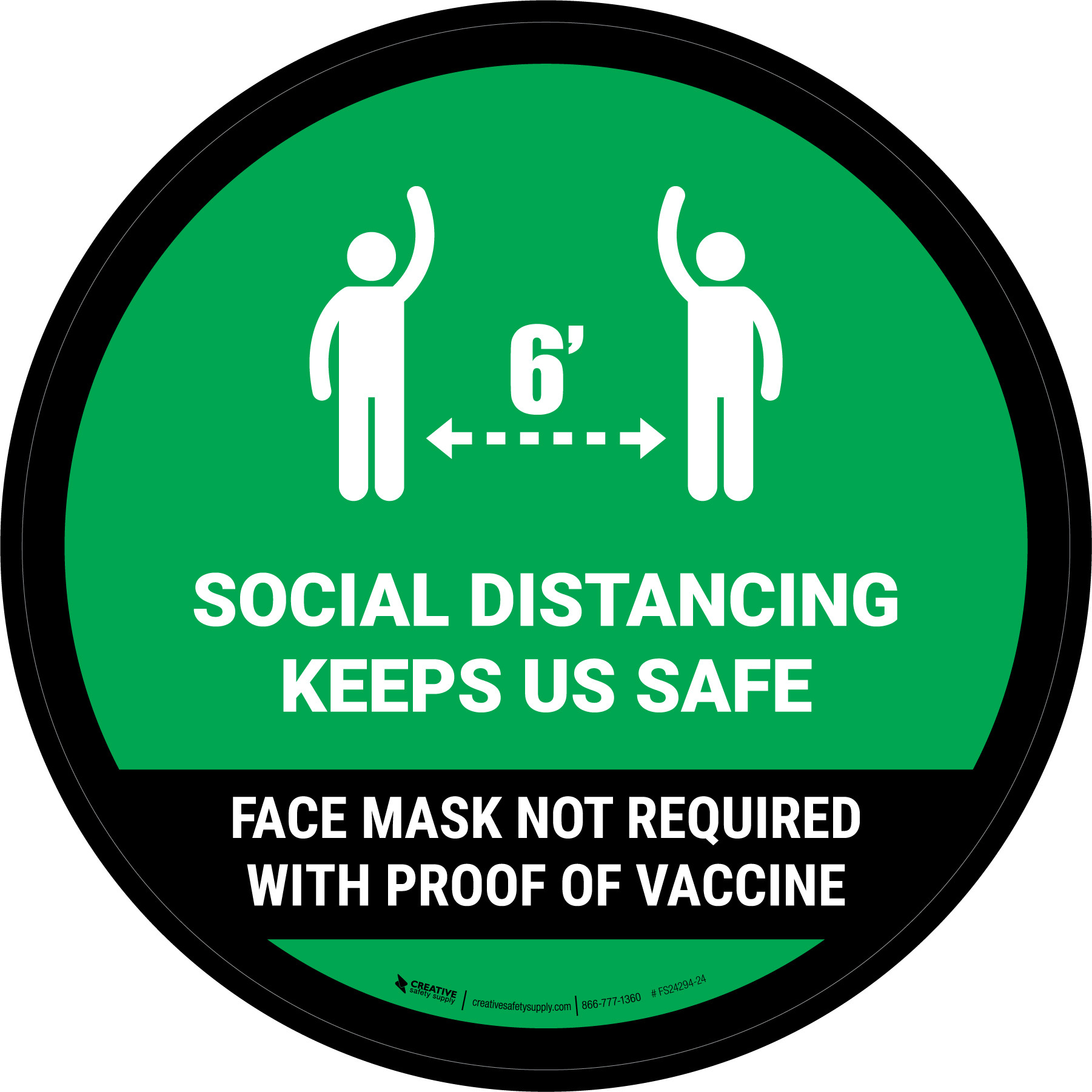 Social Distancing Keeps Us Safe Mask Not Required with Icon Green ...