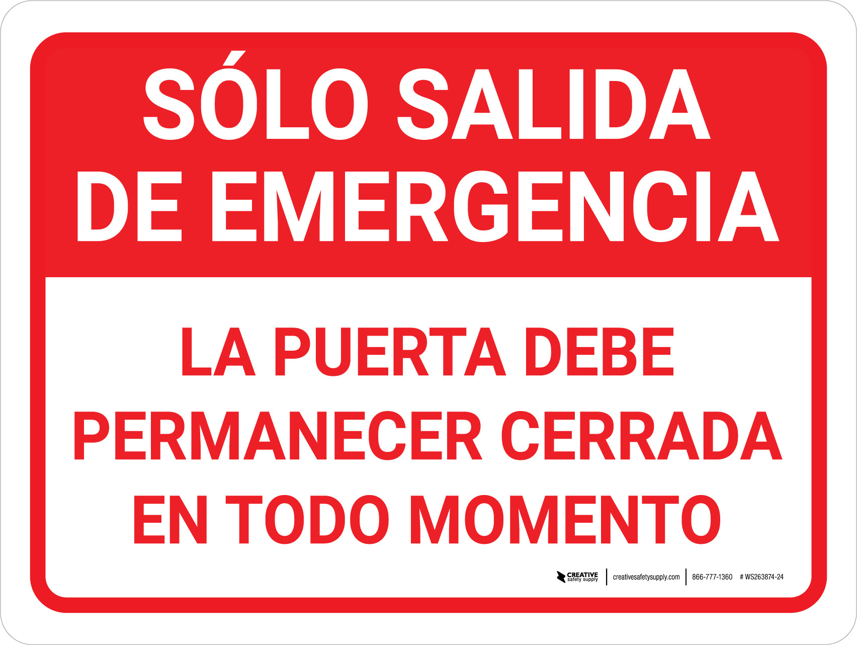 Solo Salida de Emergencia La Puerta Debe Permanecer Cerrada en todo ...