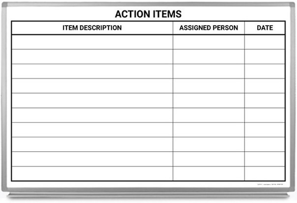 Action Items Whiteboard | Creative Safety Supply