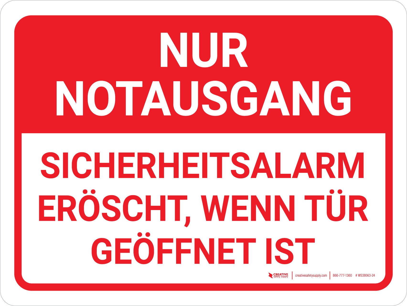 Nur Notausgang Sicherheitsalarm (Emergency Exit Only Security Alarm ...