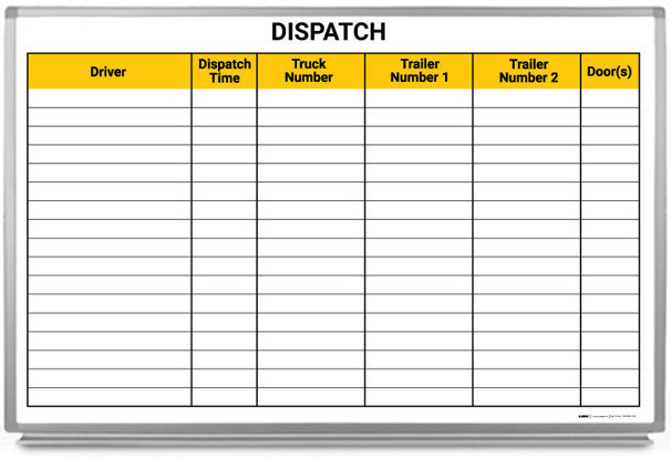 Dispatch Dry Erase Board