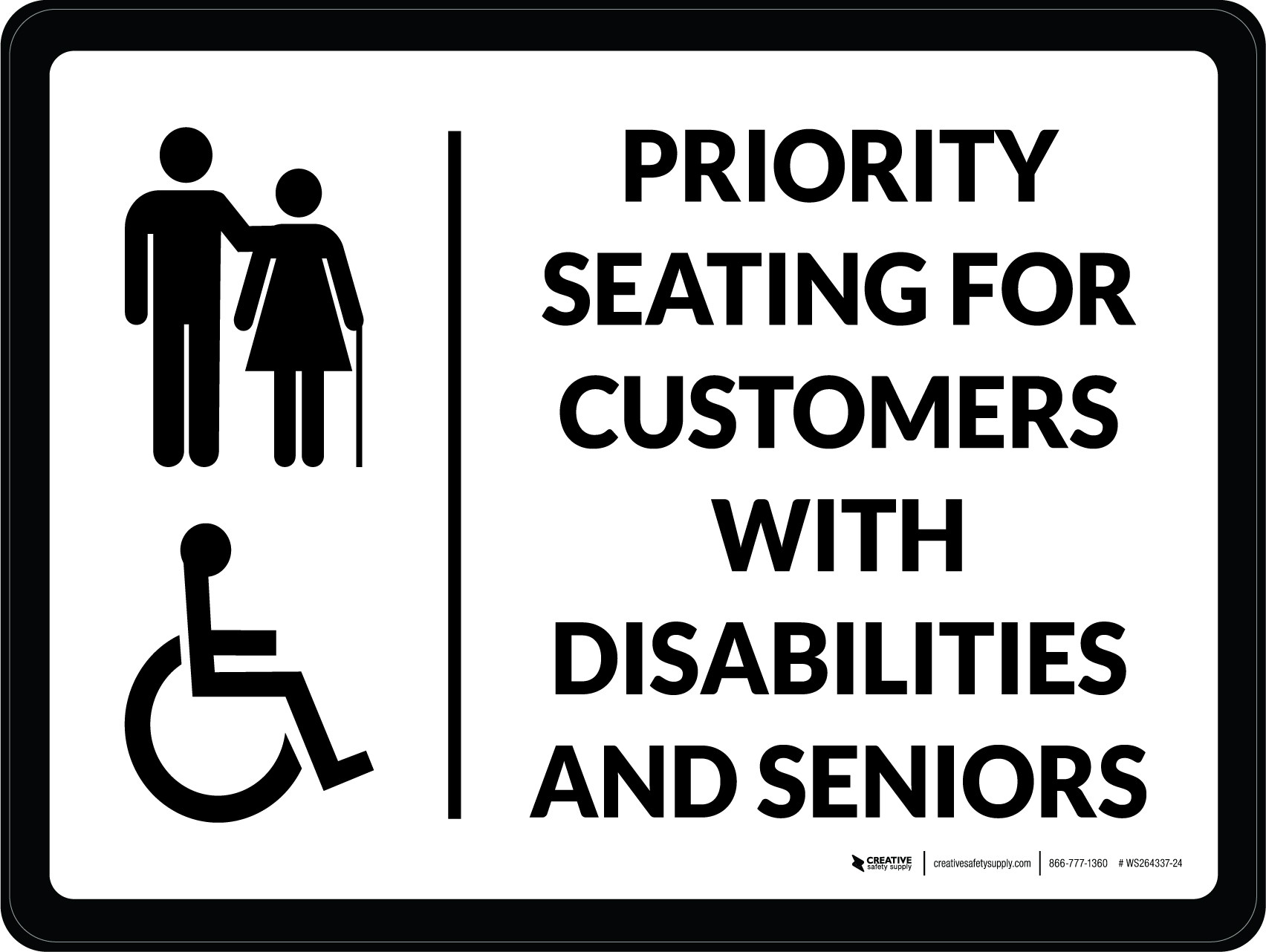 Priority Seating for Customers with Disabilities and Seniors Landscape ...