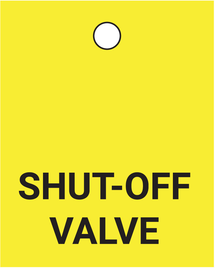Shut-Off Valve - Valve Tag