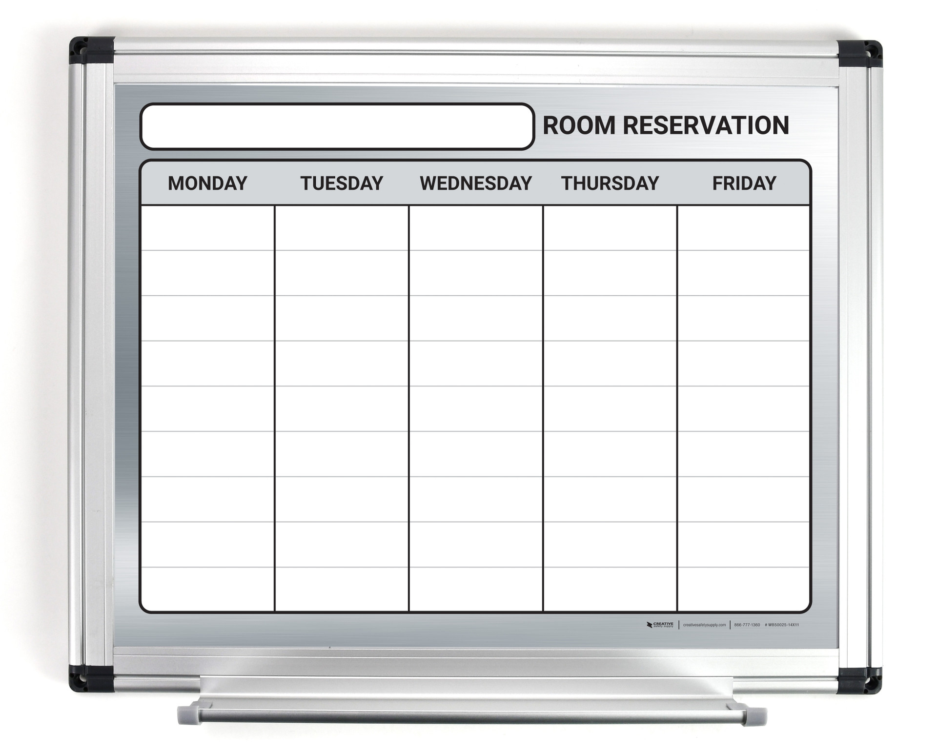 Room Reservation Schedule - 14X11 Dry Erase Whiteboard