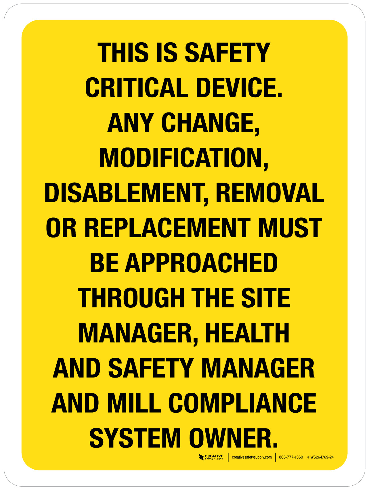 This Is Safety Critical Device - Change Or Modification Must Be ...