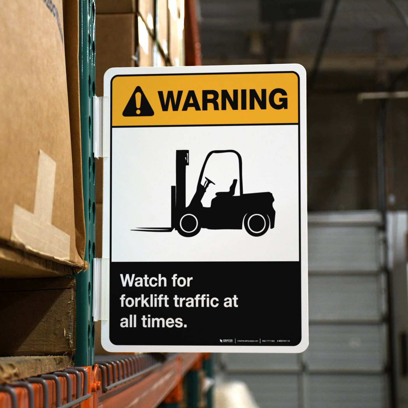 Warning: Watch for Forklift Traffic at All Times Portrait - Double ...