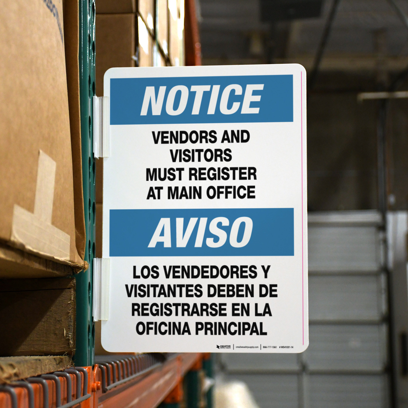 Notice: Vendors and Visitors Must Register at main Office Portrait ...
