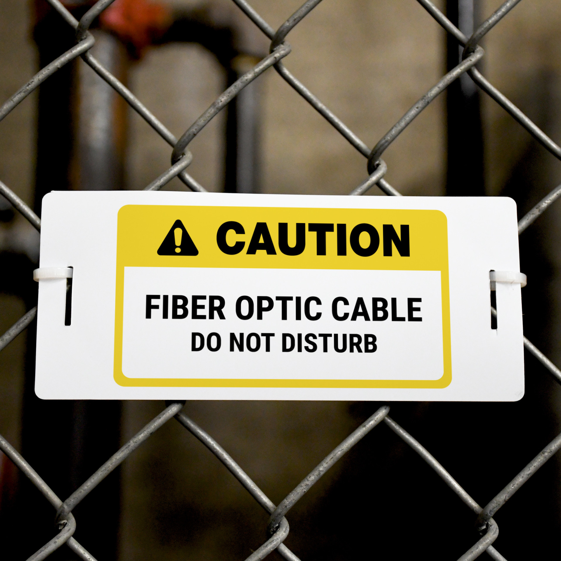 Caution: Fiber Optic Cable - Do Not Disturb - Zip-on Tag | Creative ...