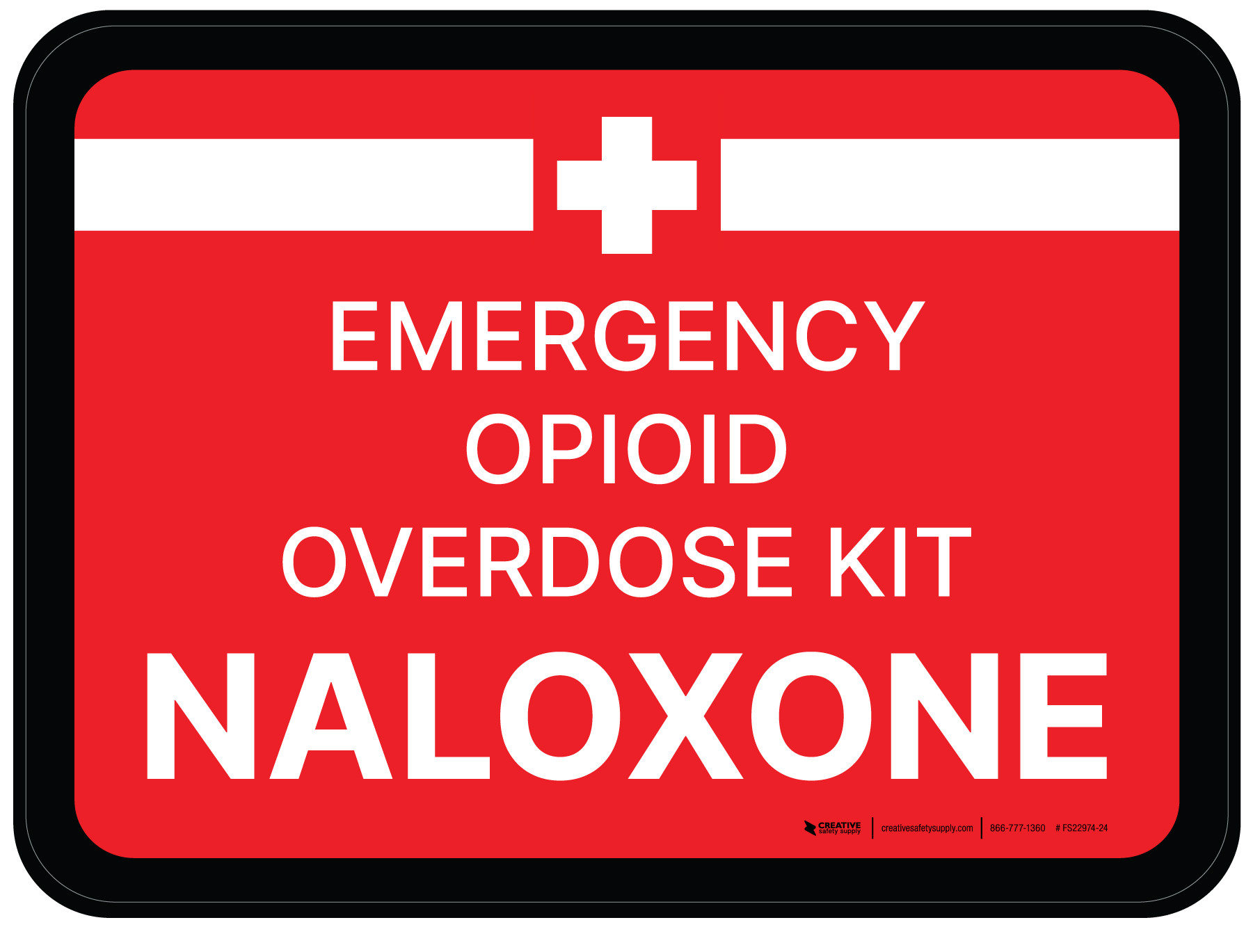Emergency Opioid Overdose Kit Naloxone Rectangle - Floor Sign