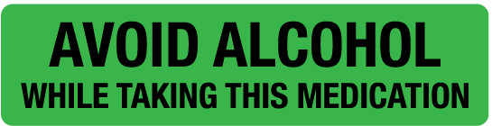 Avoid Alcohol While Taking This Medication - Pharmaceutical Auxiliary Label