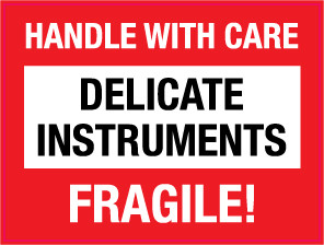 Handle With Care: Delicate Instruments Fragile - Shipping Label
