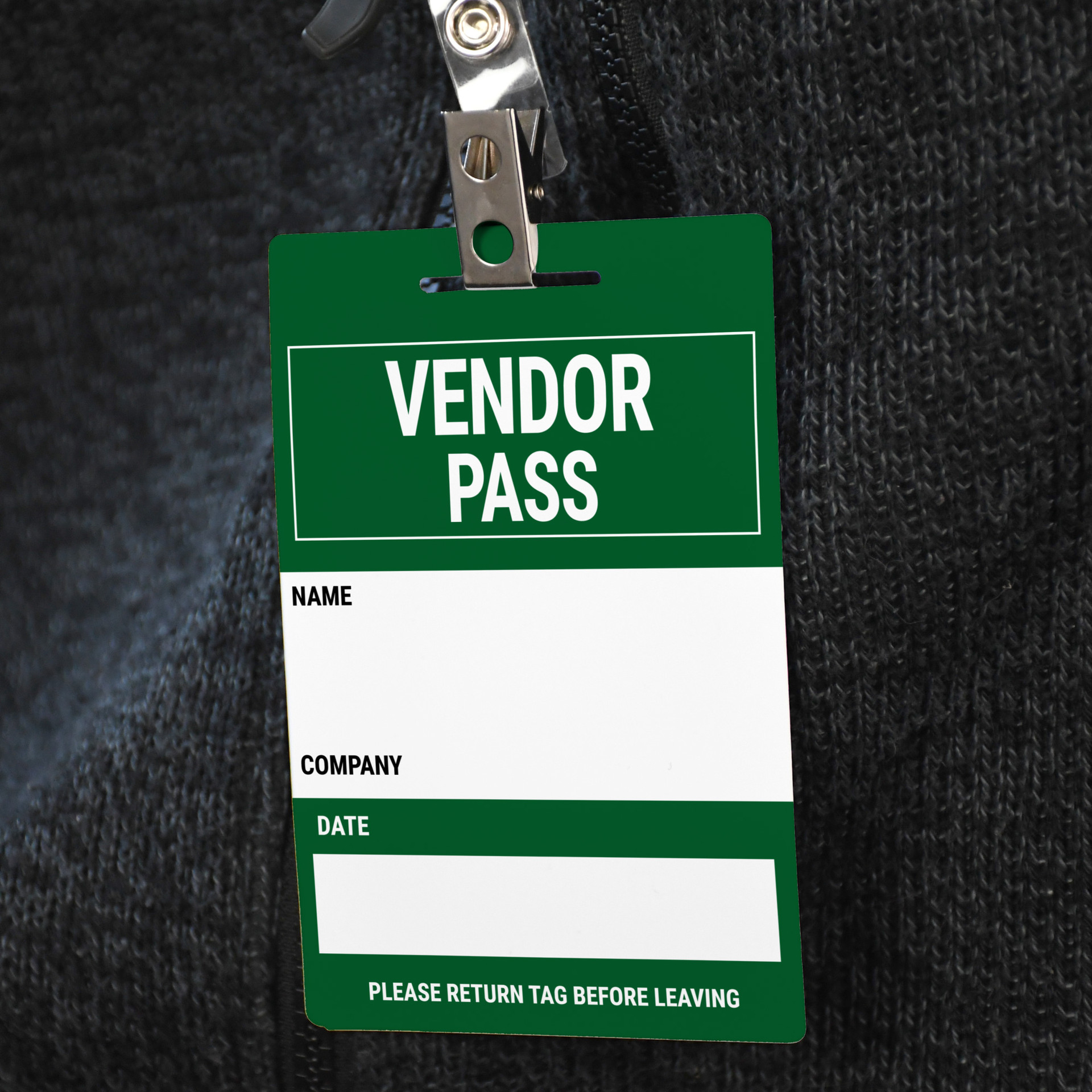 Vendor Pass Name Badge