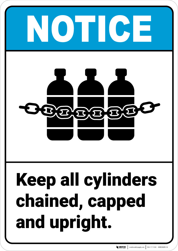 Notice: Keep Cylinders Chained Capped Upright Chained Cylinders Icon ...