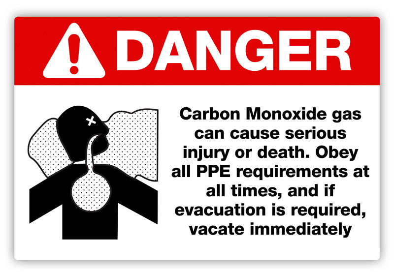 Danger - Carbon Monoxide Label