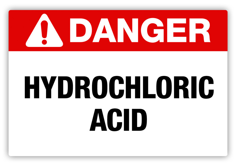 Danger - Hydrochloric Acid Label