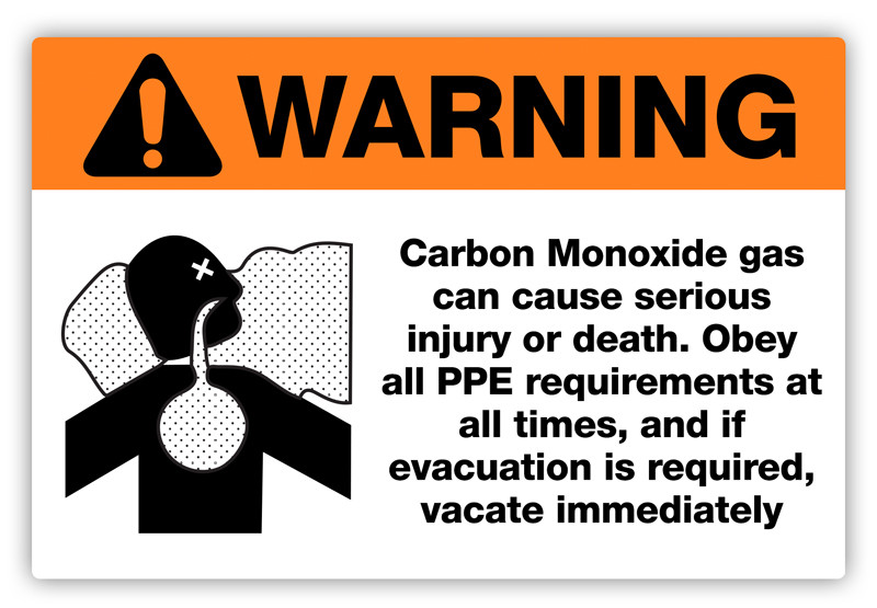 Warning - Carbon Monoxide Label