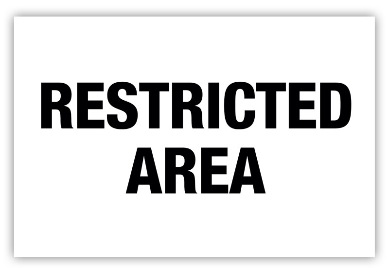 Restricted Area Label (White)