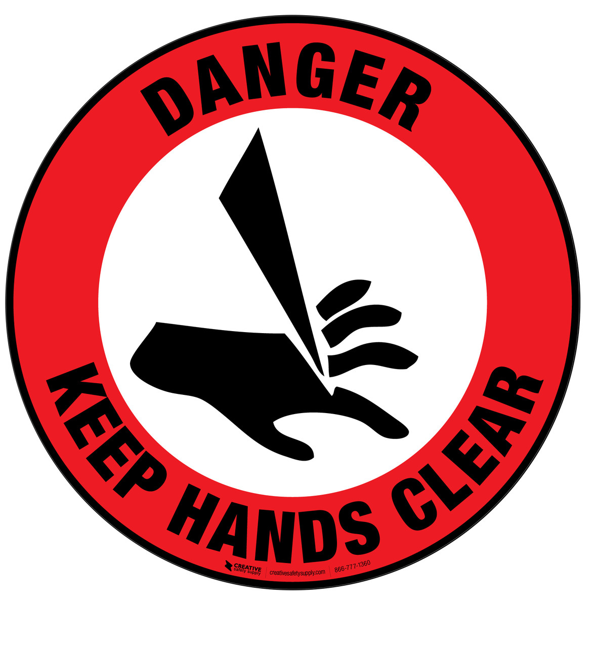 Danger Keep Hands Clear Floor Sign