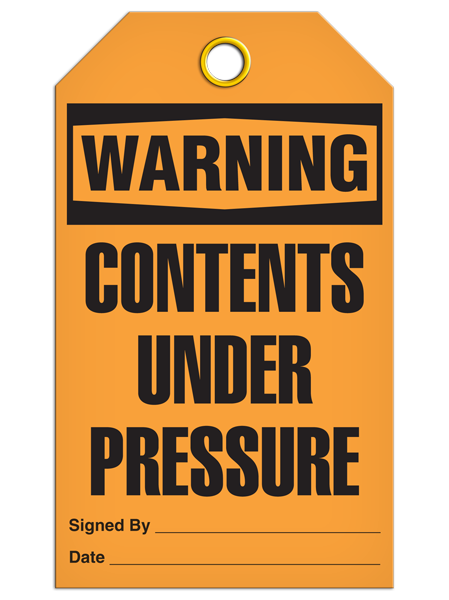 Warning Under Press Tags