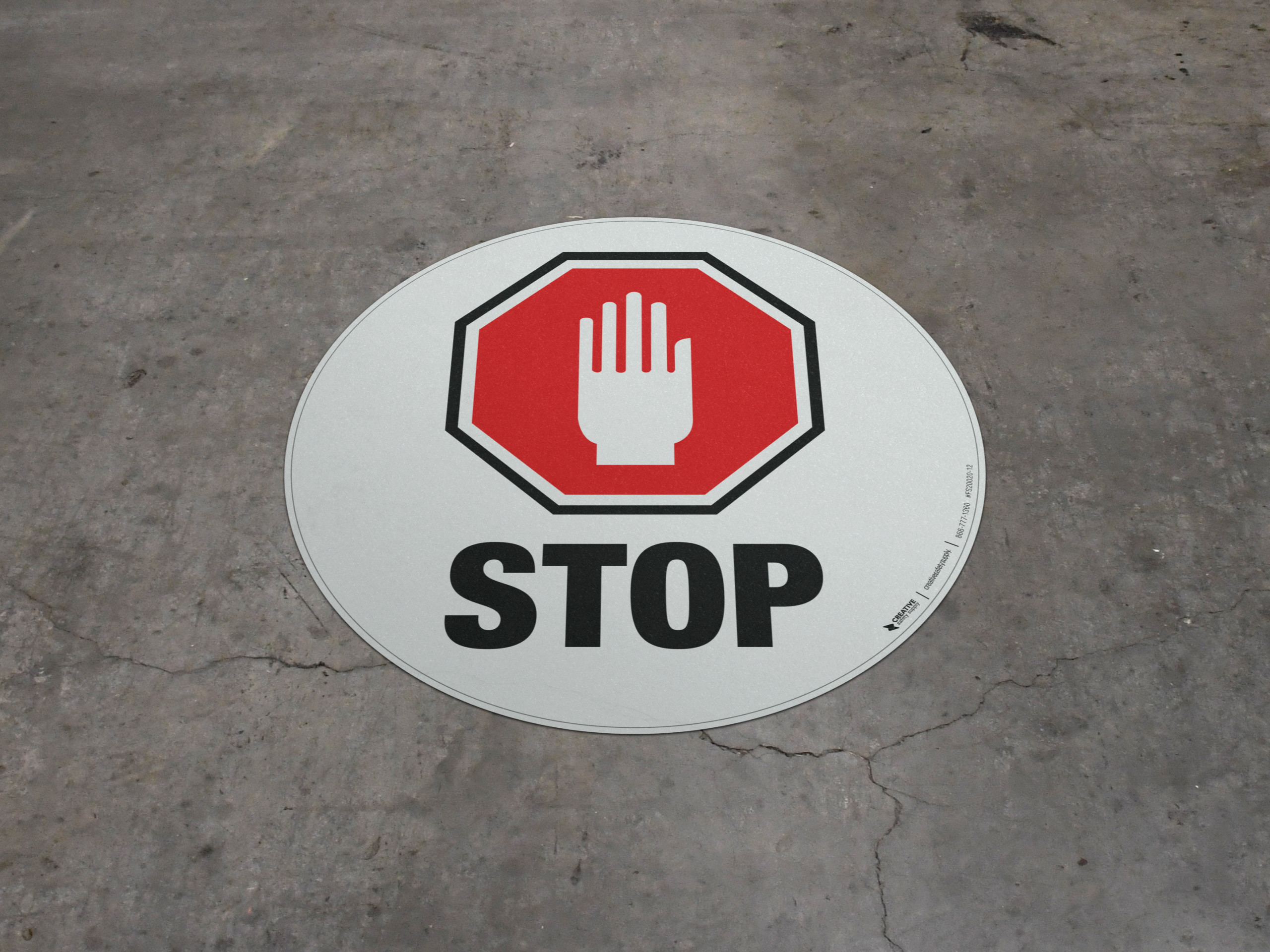 Floor Sign - Stop Sign with Hand | Creative Safety Supply