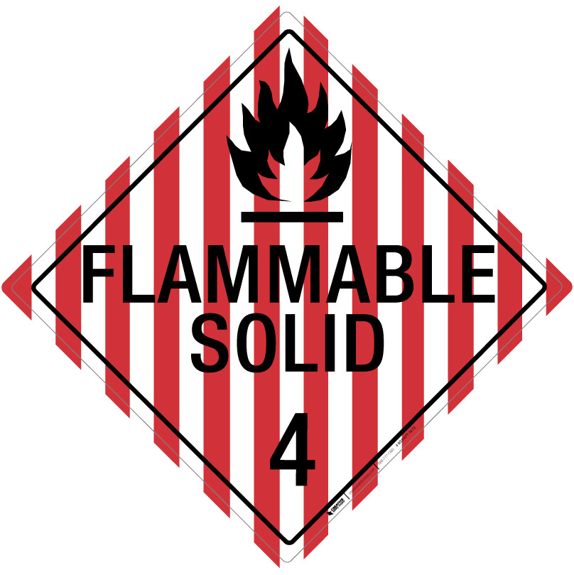Flammable Solid: Class 4 - Placard Sign | Creative Safety Supply