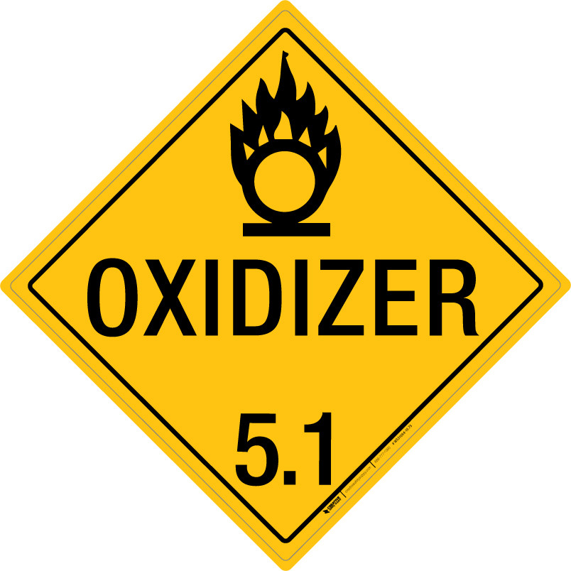 Oxidizer: Class 5.1 - Placard Sign | Creative Safety Supply