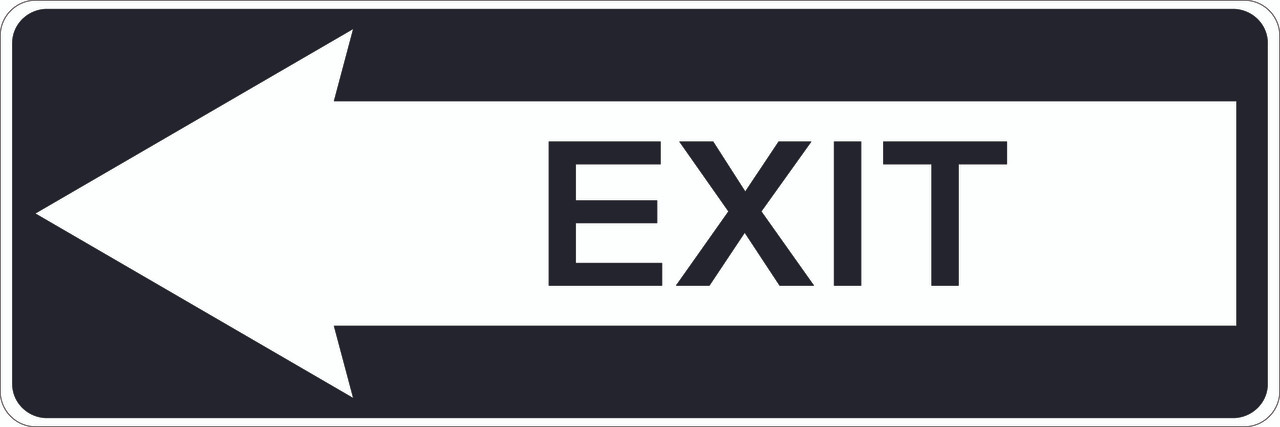 Exit - Aluminum Sign with arrow pointing left