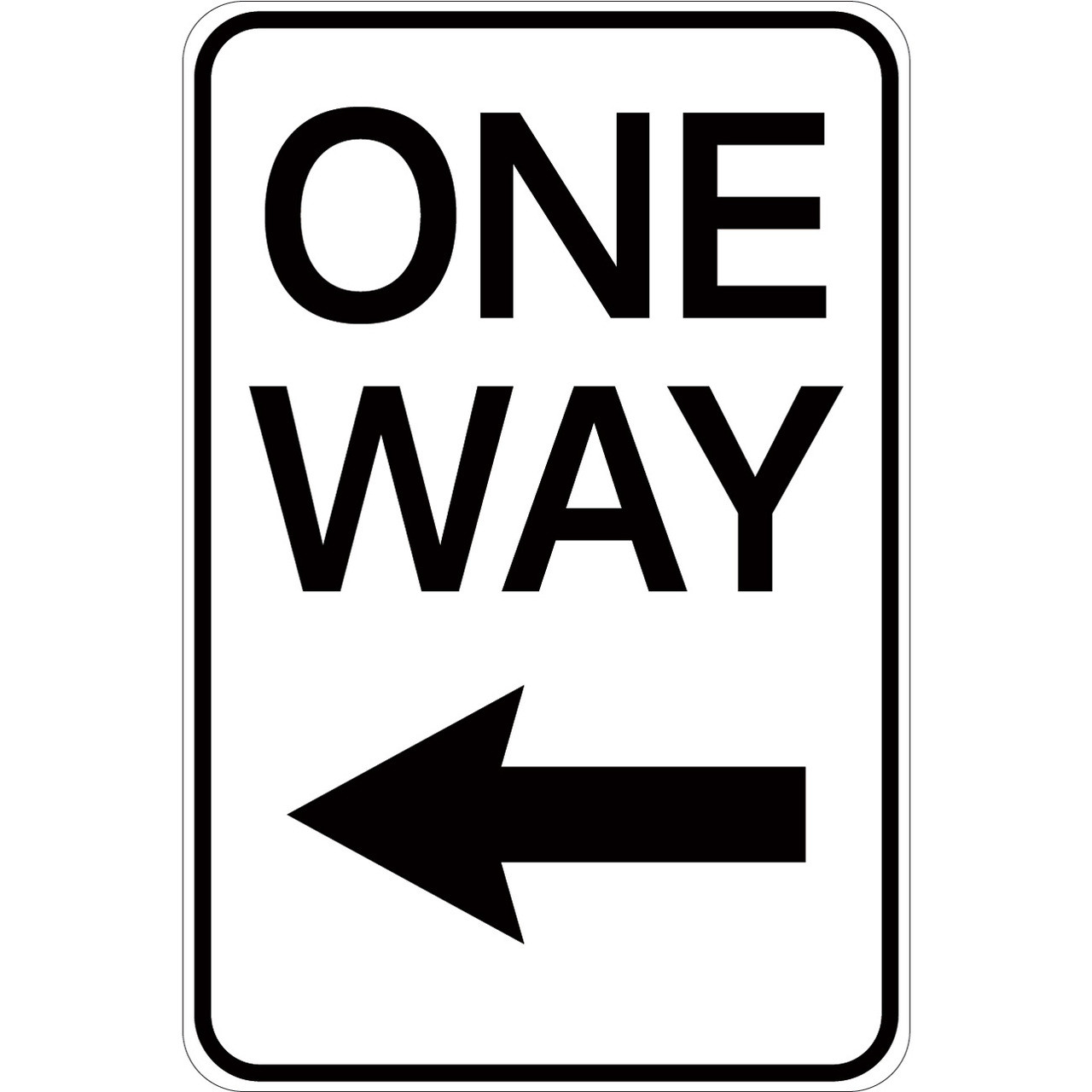 One Way (with left arrow) - Aluminum Sign