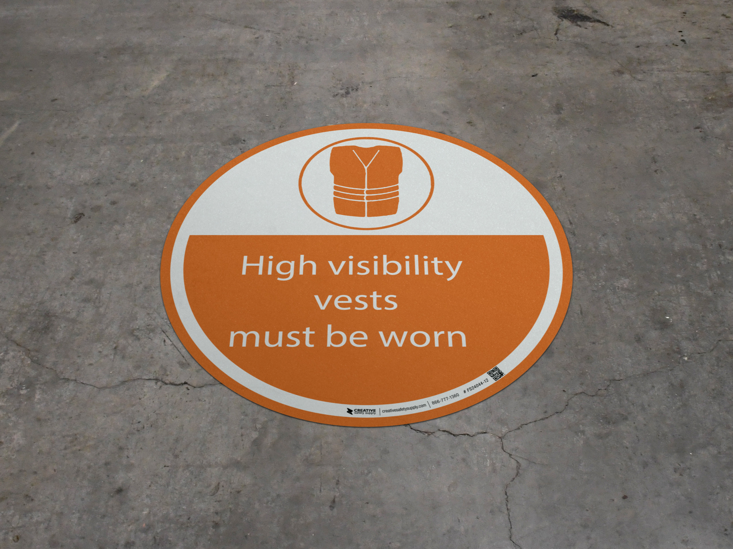 High Visibility Vests Must Be Worn Floor Sign | Creative Safety Supply