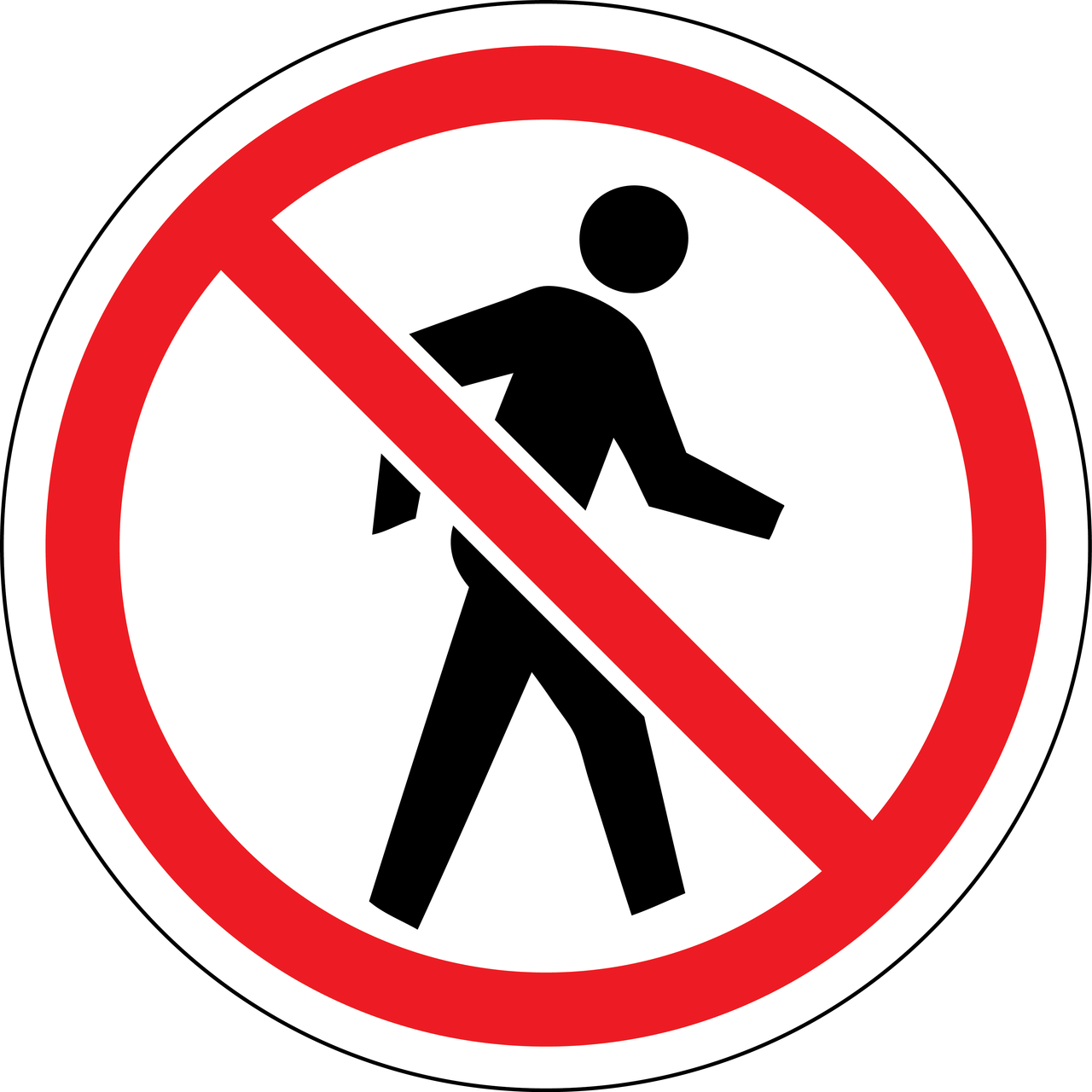 No People Sign Red Slash Circle - Wall Sign