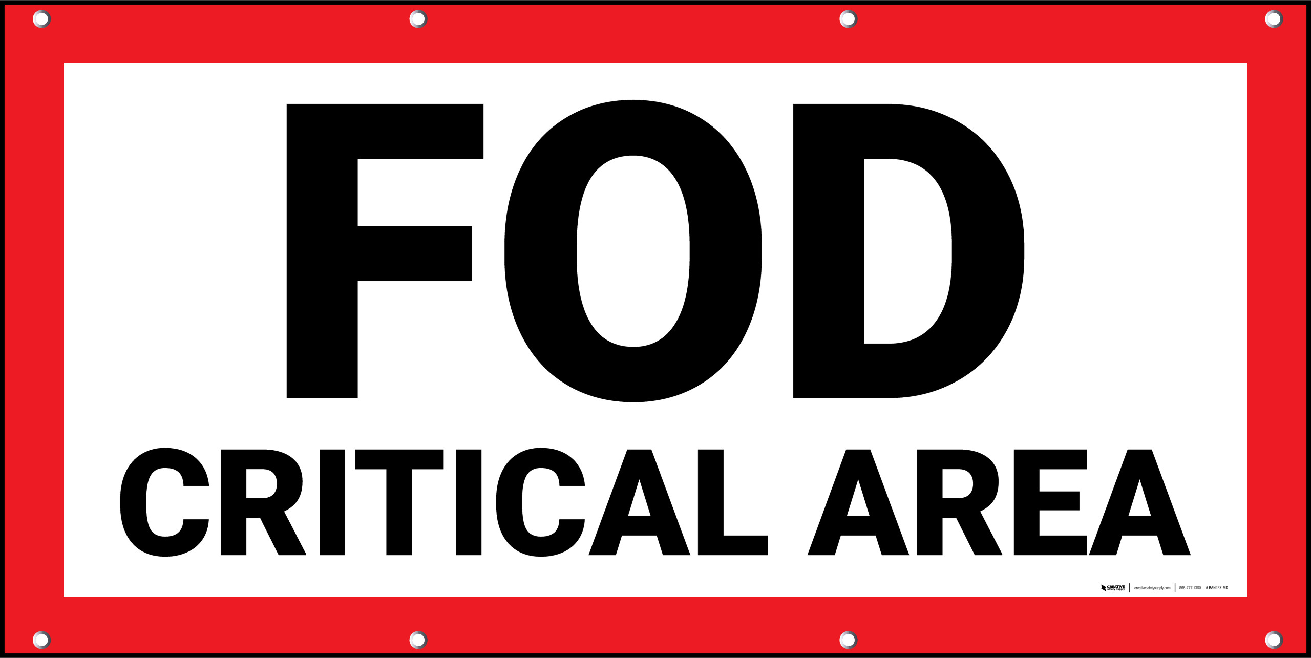 FOD Critical Area Black Text Banner