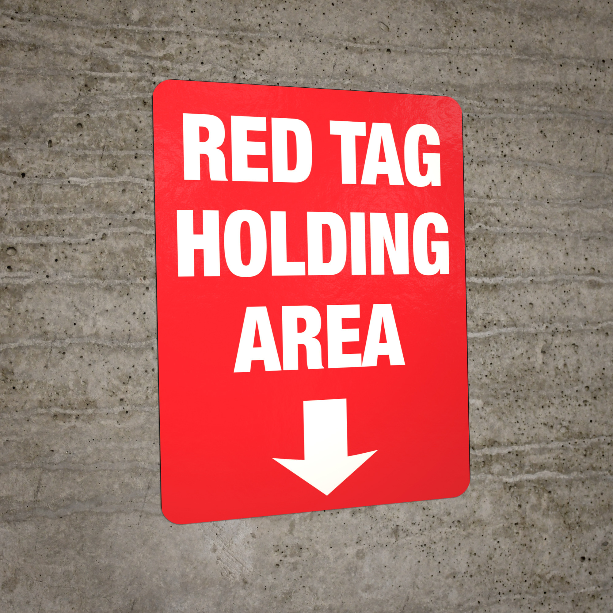 Red Tag Area with Down Arrow | Creative Safety Supply