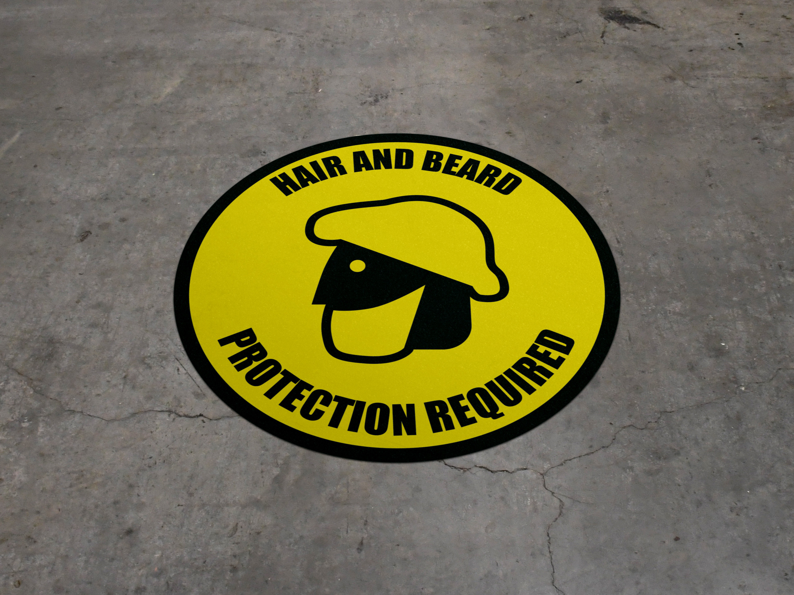 Hair and Beard Protection Required Floor Sign (Version 3) | Creative ...
