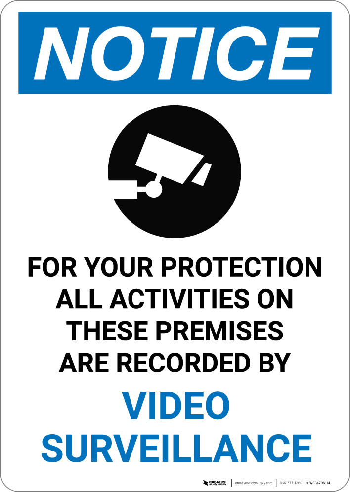 Notice: All Activities Recorded Video Surveillance Video Camera Icon ...