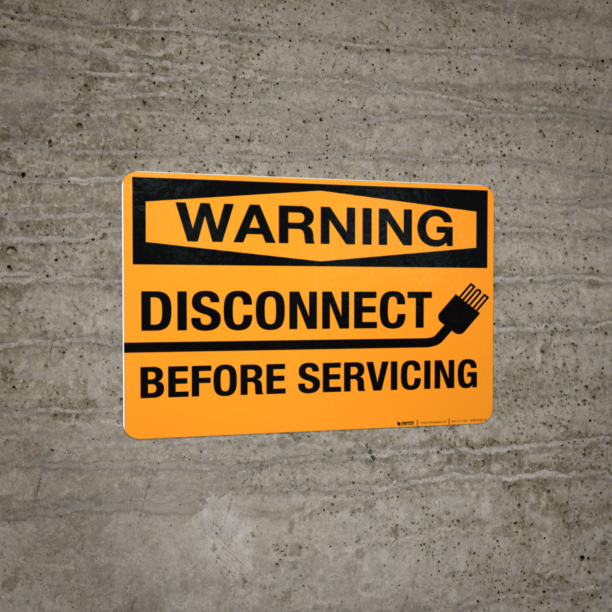 Warning: Disconnect Before Servicing - Wall Sign | Creative Safety Supply