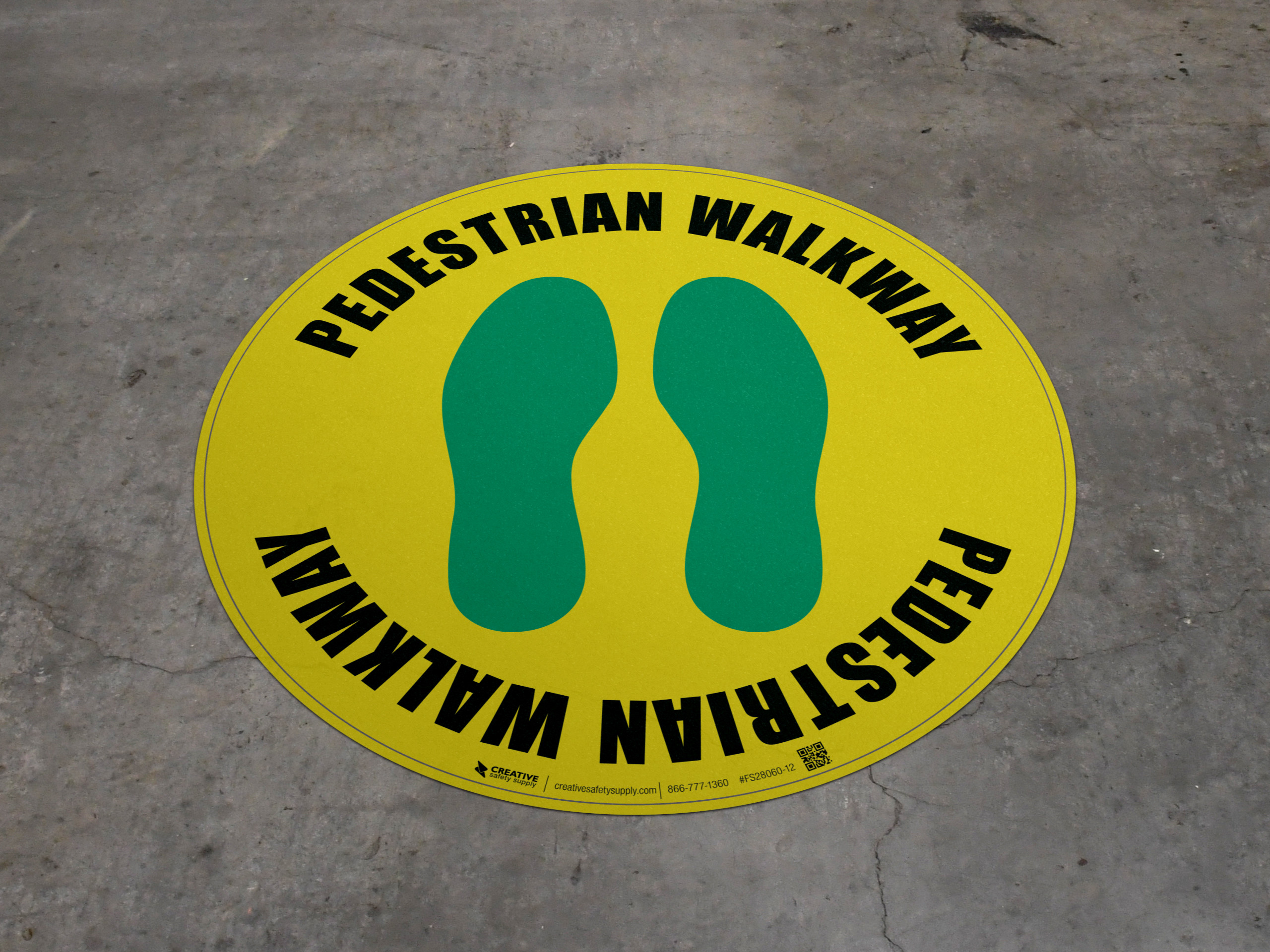 Pedestrian Walkway (Footprints) Floor Sign | Creative Safety Supply