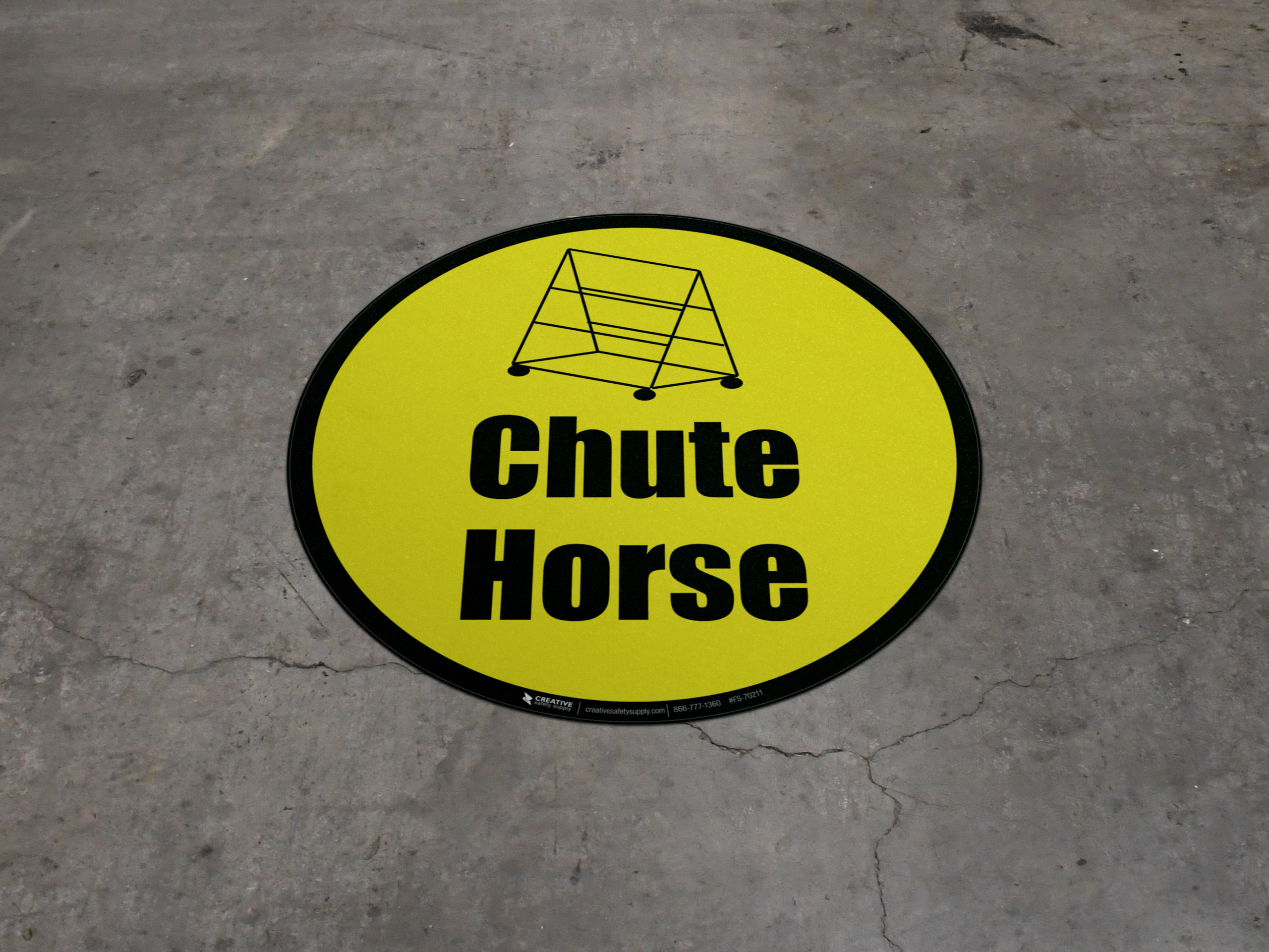 Chute Horse Floor Sign | Creative Safety Supply