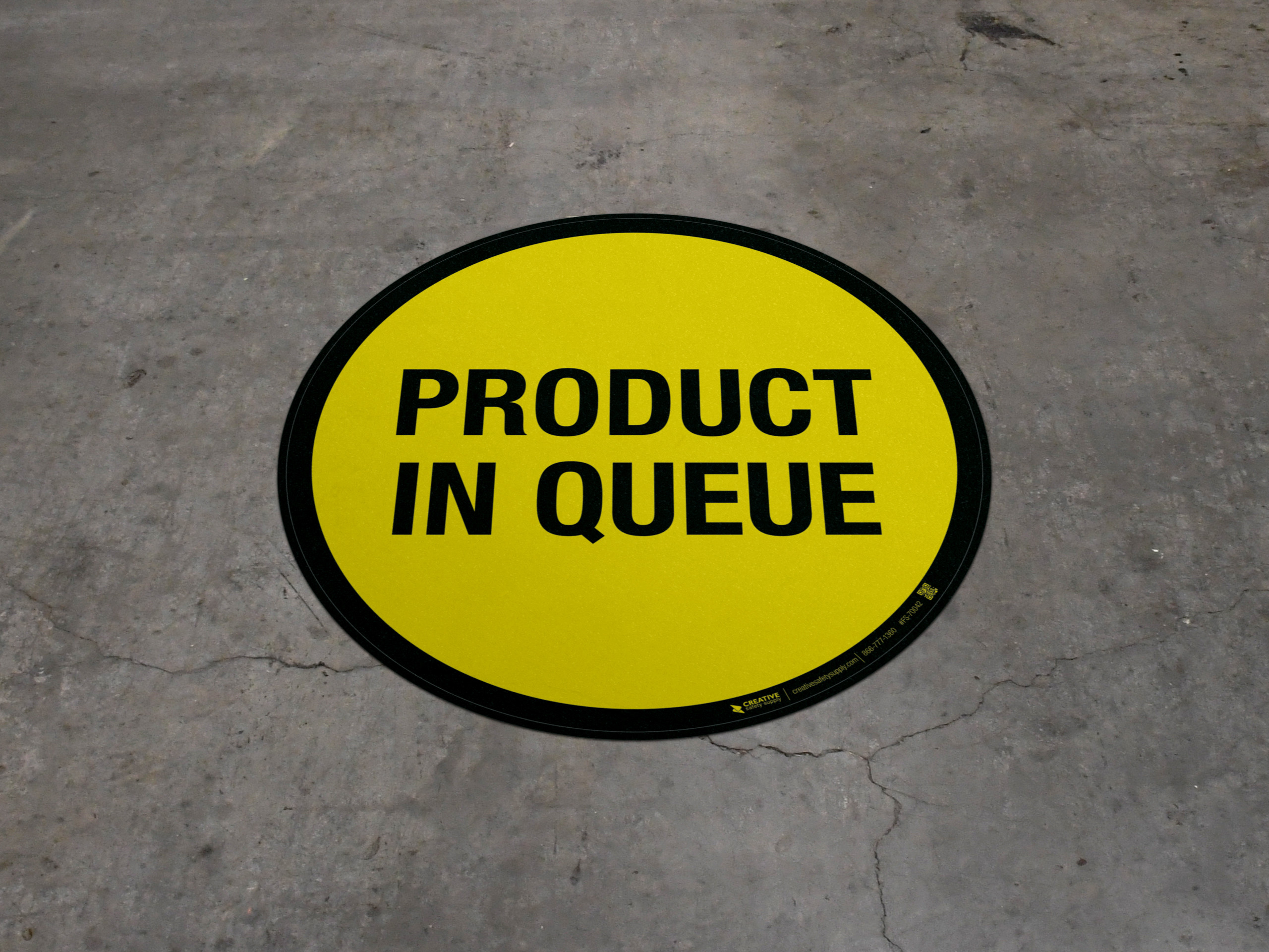 Product In Queue Floor Sign | Creative Safety Supply
