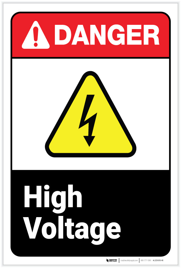 Danger: High Voltage ANSI - Label | Creative Safety Supply